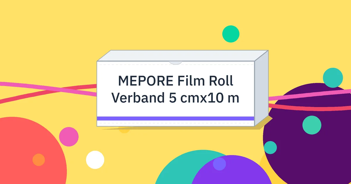 Symbolbild: Packung mit der Aufschrift MEPORE Film Roll Verband 5 cmx10 m (PZN 08811933) – Verfügbarkeit und Bezug in Apotheken in Frankfurt am Main