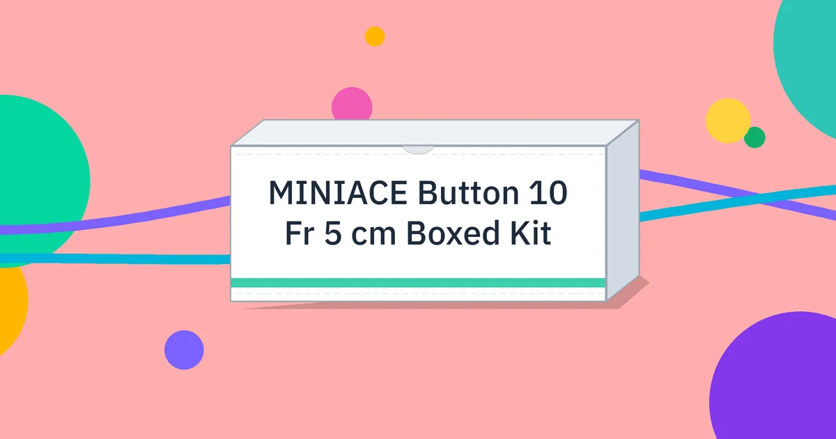 Symbolbild: Packung mit der Aufschrift MINIACE Button 10 Fr 5 cm Boxed Kit (PZN 16953156) – Verfügbarkeit und Bezug in Apotheken in Frankfurt am Main