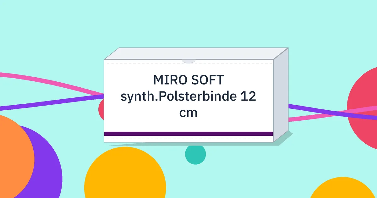 Symbolbild: Packung mit der Aufschrift MIRO SOFT synth.Polsterbinde 12 cm (PZN 02849461) – Verfügbarkeit und Bezug in Apotheken in Frankfurt am Main