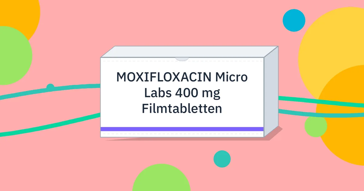 Symbolbild: Packung mit der Aufschrift MOXIFLOXACIN Micro Labs 400 mg Filmtabletten (PZN 14217482) – Verfügbarkeit und Bezug in Apotheken in Frankfurt am Main