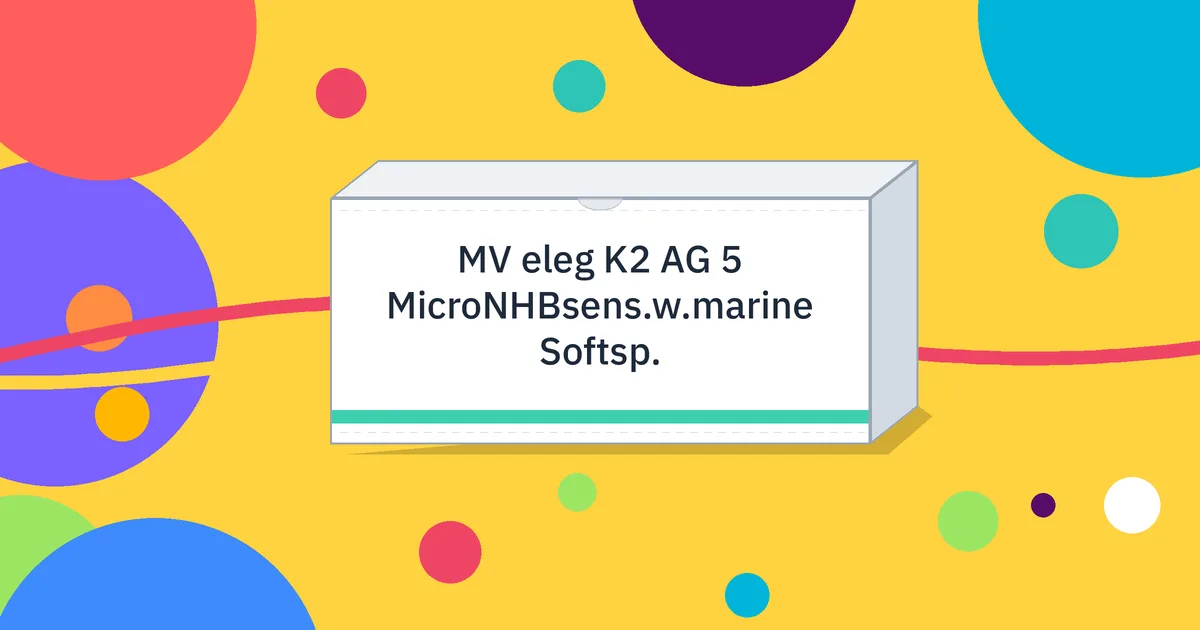 Symbolbild: Packung mit der Aufschrift MV eleg K2 AG 5 MicroNHBsens.w.marine Softsp. (PZN 15726010) – Verfügbarkeit und Bezug in Apotheken in Frankfurt am Main