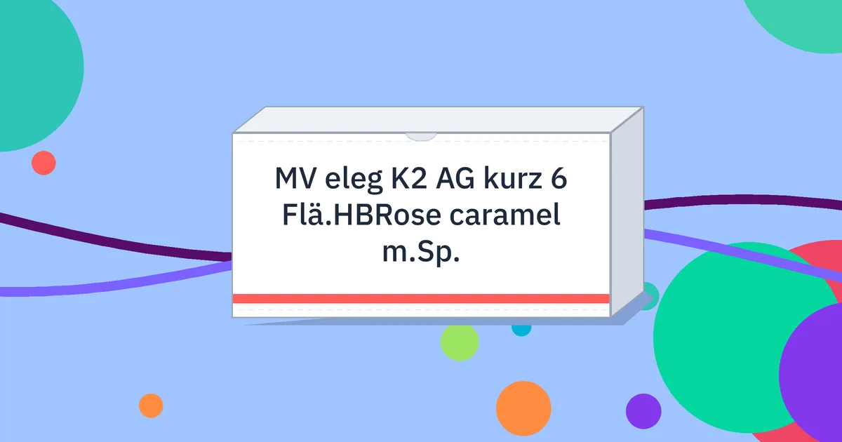 Symbolbild: Packung mit der Aufschrift MV eleg K2 AG kurz 6 Flä.HBRose caramel m.Sp. (PZN 15704824) – Verfügbarkeit und Bezug in Apotheken in Frankfurt am Main