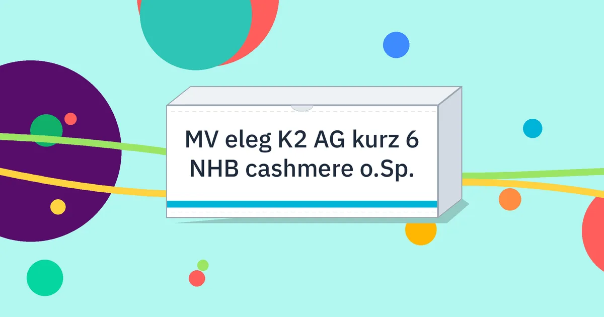 Symbolbild: Packung mit der Aufschrift MV eleg K2 AG kurz 6 NHB cashmere o.Sp. (PZN 15715822) – Verfügbarkeit und Bezug in Apotheken in Frankfurt am Main