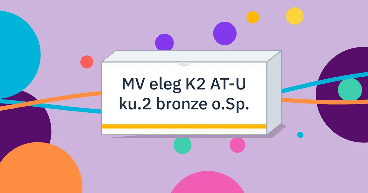 Symbolbild: Packung mit der Aufschrift MV eleg K2 AT-U ku.2 bronze o.Sp. (PZN 15289118) – Verfügbarkeit und Bezug in Apotheken in Frankfurt am Main