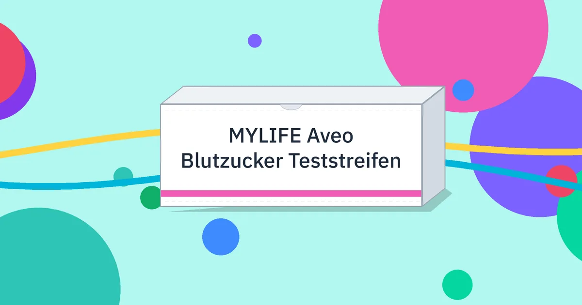 Symbolbild: Packung mit der Aufschrift MYLIFE Aveo Blutzucker Teststreifen (PZN 20847299) – Verfügbarkeit und Bezug in Apotheken in Frankfurt am Main