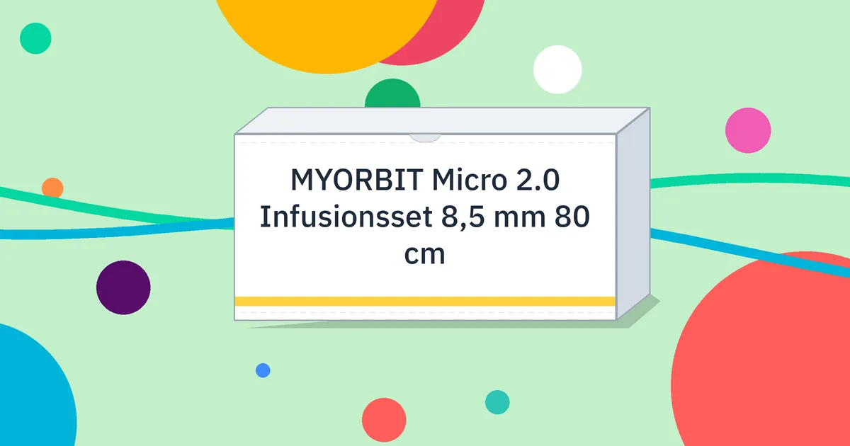 Symbolbild: Packung mit der Aufschrift MYORBIT Micro 2.0 Infusionsset 8,5 mm 80 cm (PZN 20294765) – Verfügbarkeit und Bezug in Apotheken in Frankfurt am Main