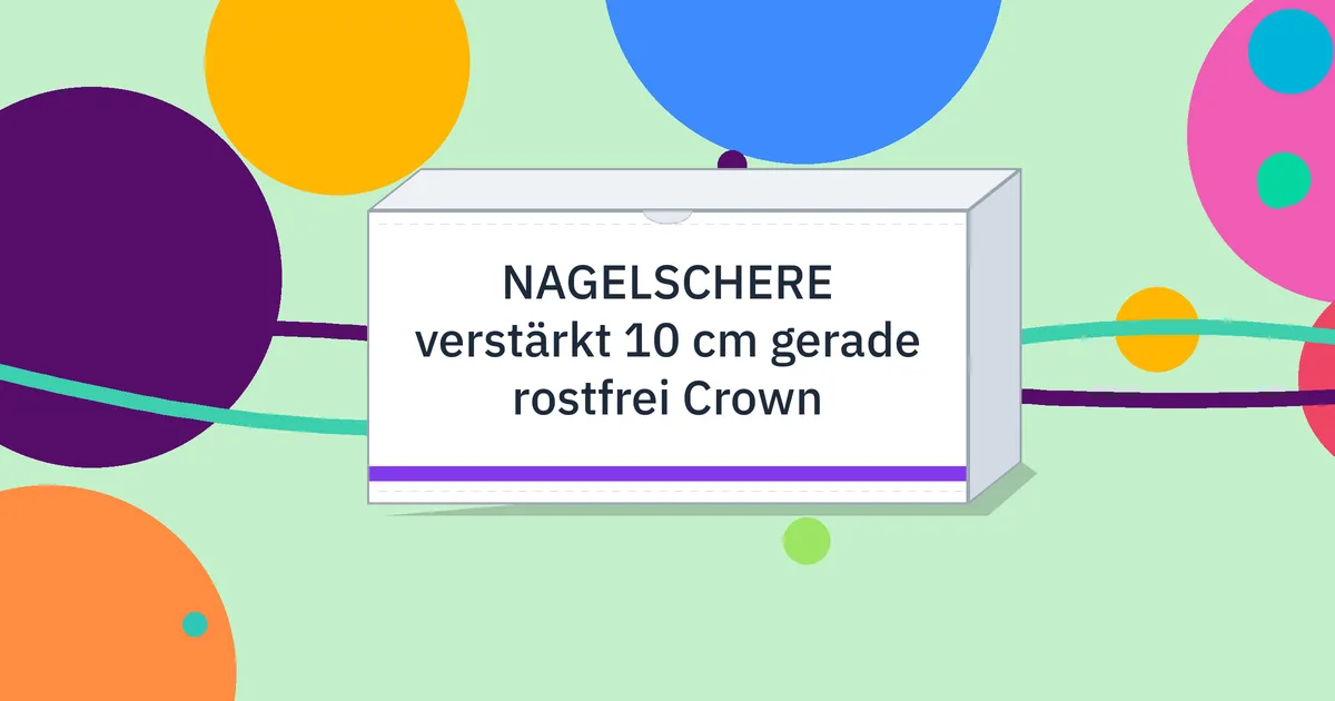 Symbolbild: Packung mit der Aufschrift NAGELSCHERE verstärkt 10 cm gerade rostfrei Crown (PZN 01651260) – Verfügbarkeit und Bezug in Apotheken in Frankfurt am Main