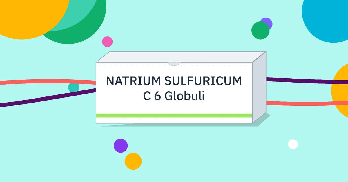 Symbolbild: Packung mit der Aufschrift NATRIUM SULFURICUM C 6 Globuli (PZN 16670576) – Verfügbarkeit und Bezug in Apotheken in Frankfurt am Main