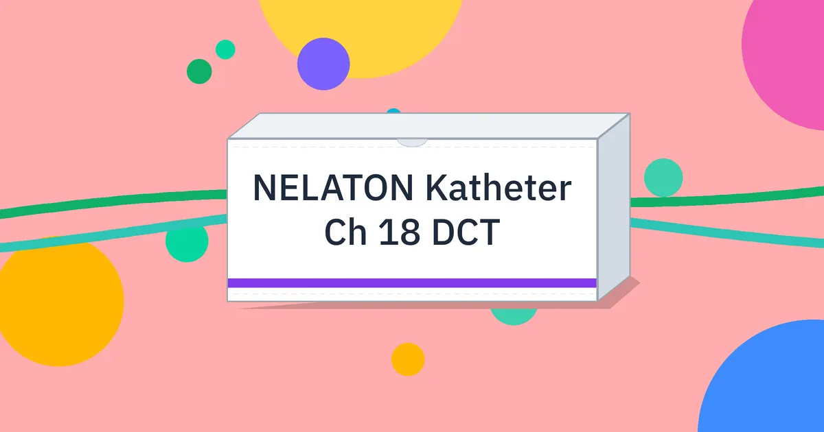 Symbolbild: Packung mit der Aufschrift NELATON Katheter Ch 18 DCT (PZN 02847806) – Verfügbarkeit und Bezug in Apotheken in Frankfurt am Main