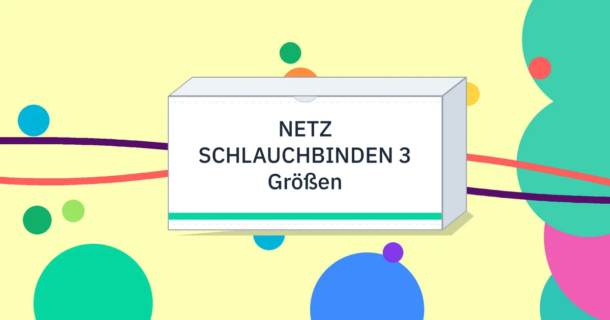 Symbolbild: Packung mit der Aufschrift NETZ SCHLAUCHBINDEN 3 Größen (PZN 07566526) – Verfügbarkeit und Bezug in Apotheken in Frankfurt am Main