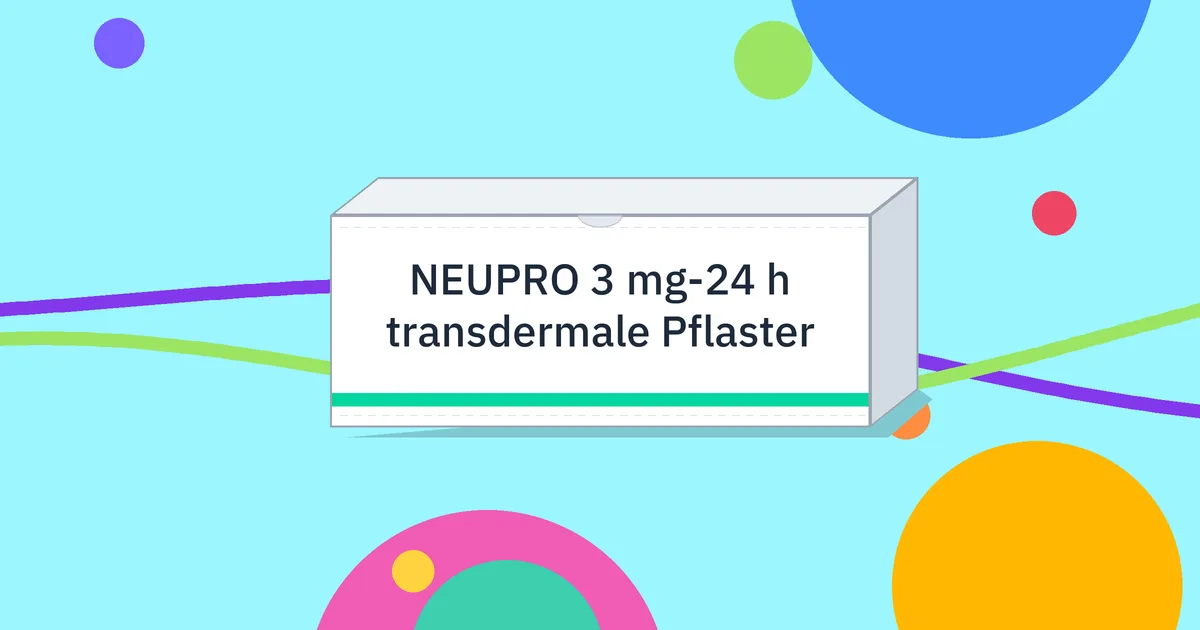Symbolbild: Packung mit der Aufschrift NEUPRO 3 mg-24 h transdermale Pflaster (PZN 10095007) – Verfügbarkeit und Bezug in Apotheken in Frankfurt am Main