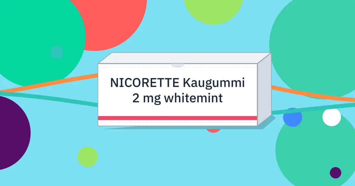 Symbolbild: Packung mit der Aufschrift NICORETTE Kaugummi 2 mg whitemint (PZN 17502361) – Verfügbarkeit und Bezug in Apotheken in Frankfurt am Main