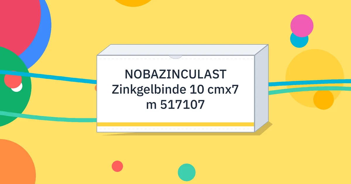 Symbolbild: Packung mit der Aufschrift NOBAZINCULAST Zinkgelbinde 10 cmx7 m 517107 (PZN 09388589) – Verfügbarkeit und Bezug in Apotheken in Frankfurt am Main