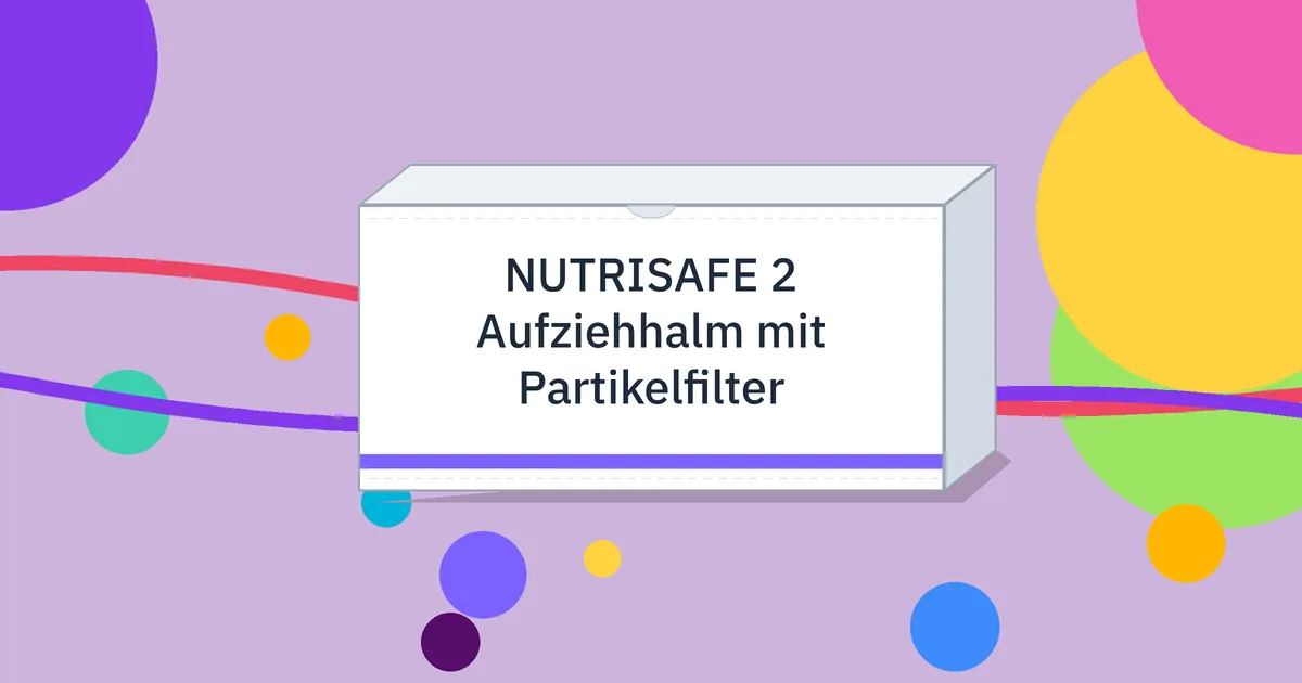 Symbolbild: Packung mit der Aufschrift NUTRISAFE 2 Aufziehhalm mit Partikelfilter (PZN 17888751) – Verfügbarkeit und Bezug in Apotheken in Frankfurt am Main