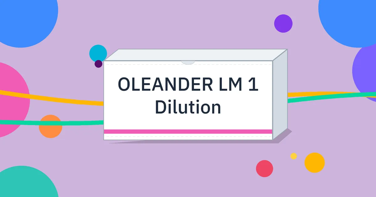 Symbolbild: Packung mit der Aufschrift OLEANDER LM 1 Dilution (PZN 12971080) – Verfügbarkeit und Bezug in Apotheken in Frankfurt am Main
