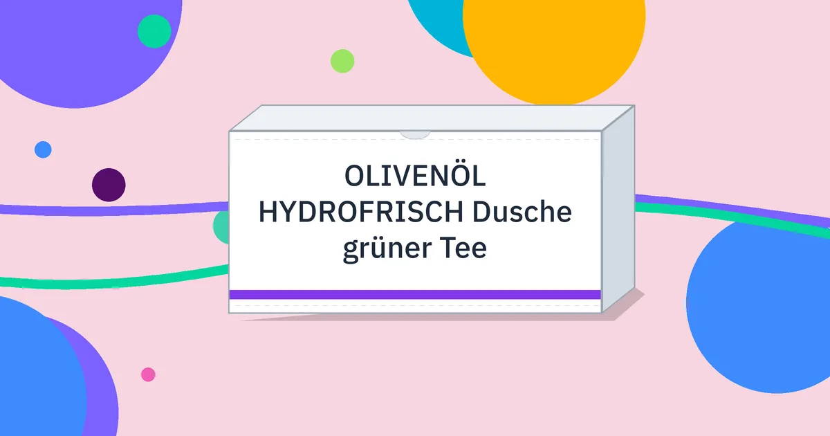 Symbolbild: Packung mit der Aufschrift OLIVENÖL HYDROFRISCH Dusche grüner Tee (PZN 05124267) – Verfügbarkeit und Bezug in Apotheken in Frankfurt am Main