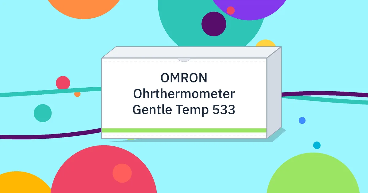 Symbolbild: Packung mit der Aufschrift OMRON Ohrthermometer Gentle Temp 533 (PZN 19469320) – Verfügbarkeit und Bezug in Apotheken in Frankfurt am Main