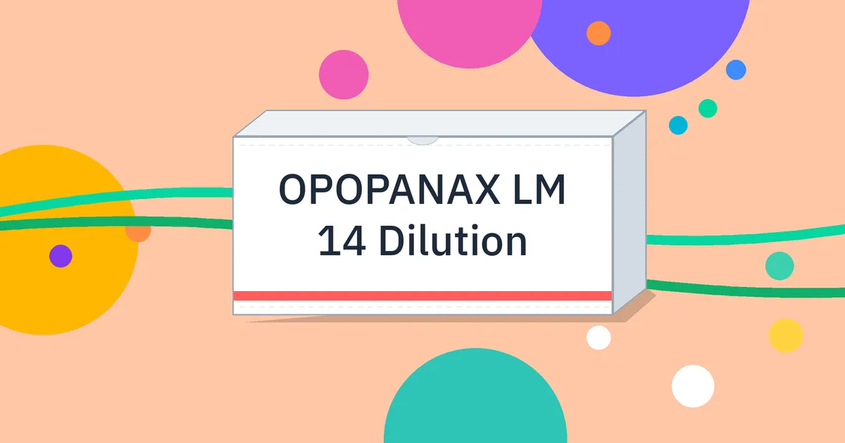 Symbolbild: Packung mit der Aufschrift OPOPANAX LM 14 Dilution (PZN 13627108) – Verfügbarkeit und Bezug in Apotheken in Frankfurt am Main