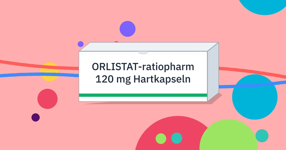Symbolbild: Packung mit der Aufschrift ORLISTAT-ratiopharm 120 mg Hartkapseln (PZN 08813984) – Verfügbarkeit und Bezug in Apotheken in Frankfurt am Main