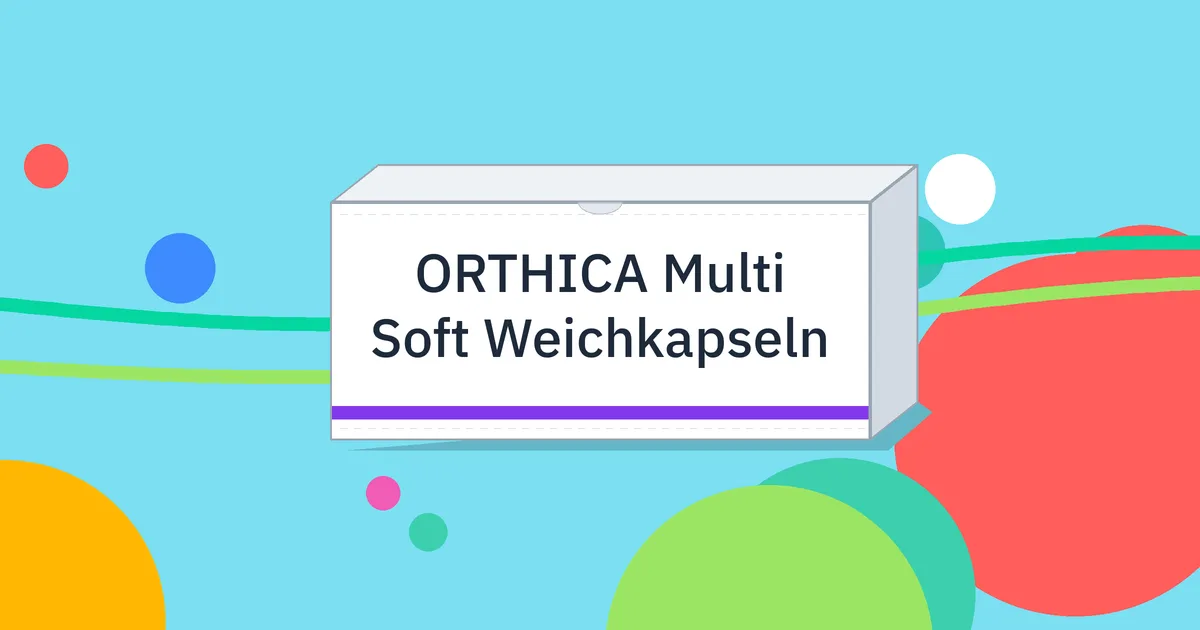 Symbolbild: Packung mit der Aufschrift ORTHICA Multi Soft Weichkapseln (PZN 19828687) – Verfügbarkeit und Bezug in Apotheken in Frankfurt am Main