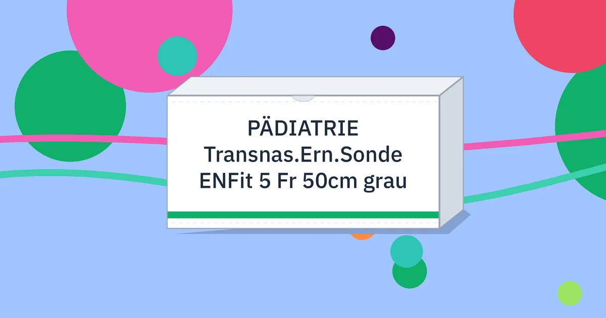 Symbolbild: Packung mit der Aufschrift PÄDIATRIE Transnas.Ern.Sonde ENFit 5 Fr 50cm grau (PZN 19996835) – Verfügbarkeit und Bezug in Apotheken in Frankfurt am Main