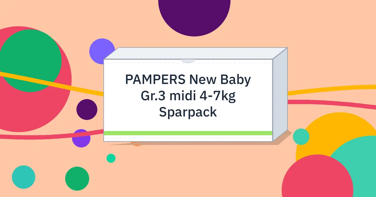 Symbolbild: Packung mit der Aufschrift PAMPERS New Baby Gr.3 midi 4-7kg Sparpack (PZN 10256686) – Verfügbarkeit und Bezug in Apotheken in Frankfurt am Main