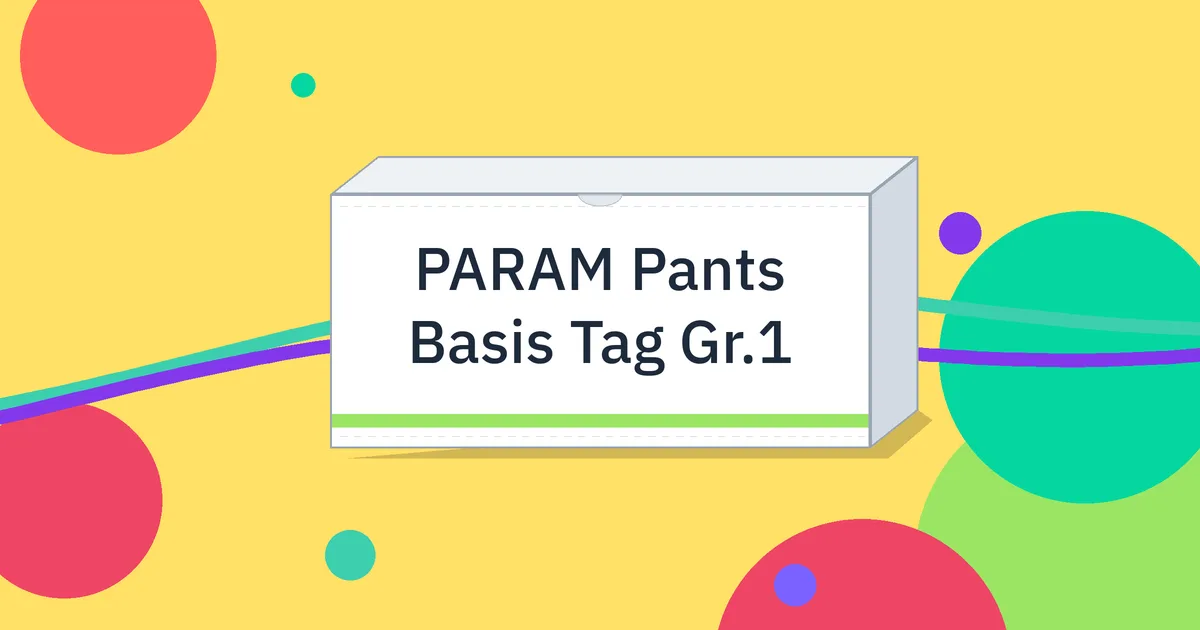 Symbolbild: Packung mit der Aufschrift PARAM Pants Basis Tag Gr.1 (PZN 06558306) – Verfügbarkeit und Bezug in Apotheken in Frankfurt am Main