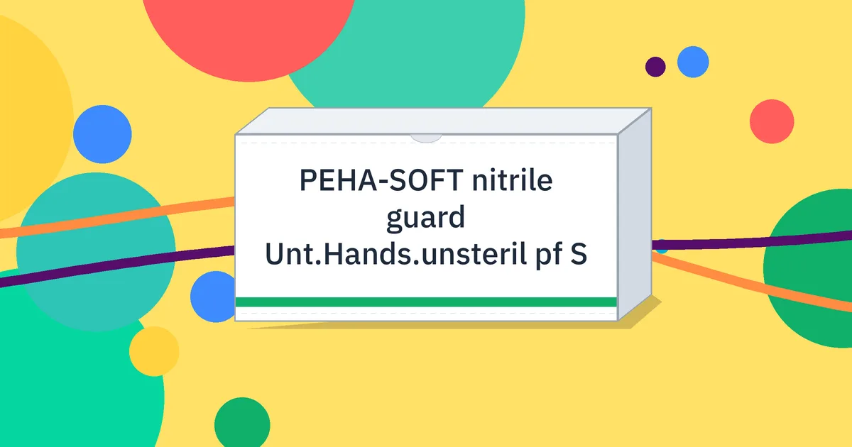 Symbolbild: Packung mit der Aufschrift PEHA-SOFT nitrile guard Unt.Hands.unsteril pf S (PZN 03539171) – Verfügbarkeit und Bezug in Apotheken in Frankfurt am Main