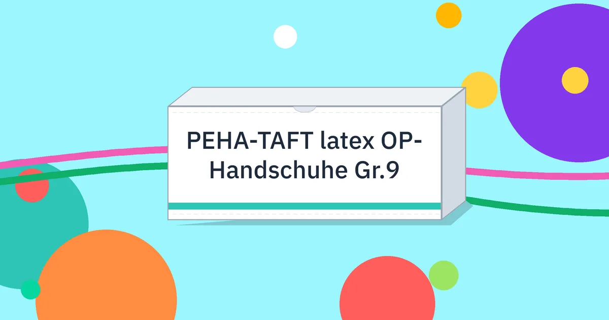 Symbolbild: Packung mit der Aufschrift PEHA-TAFT latex OP-Handschuhe Gr.9 (PZN 10387520) – Verfügbarkeit und Bezug in Apotheken in Frankfurt am Main