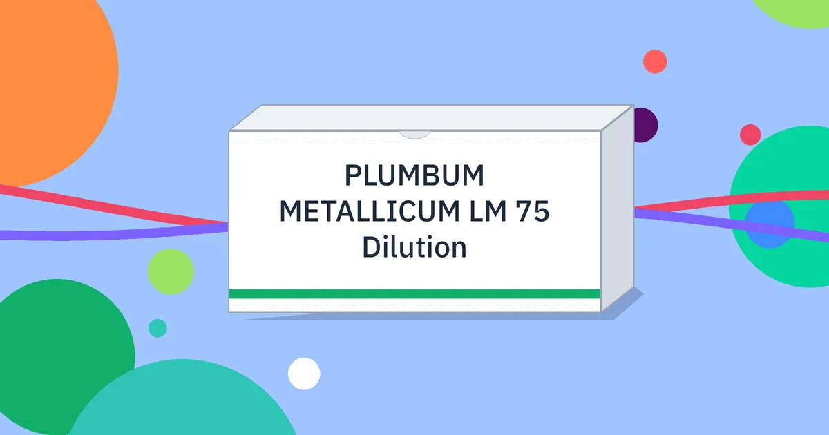 Symbolbild: Packung mit der Aufschrift PLUMBUM METALLICUM LM 75 Dilution (PZN 13041354) – Verfügbarkeit und Bezug in Apotheken in Frankfurt am Main