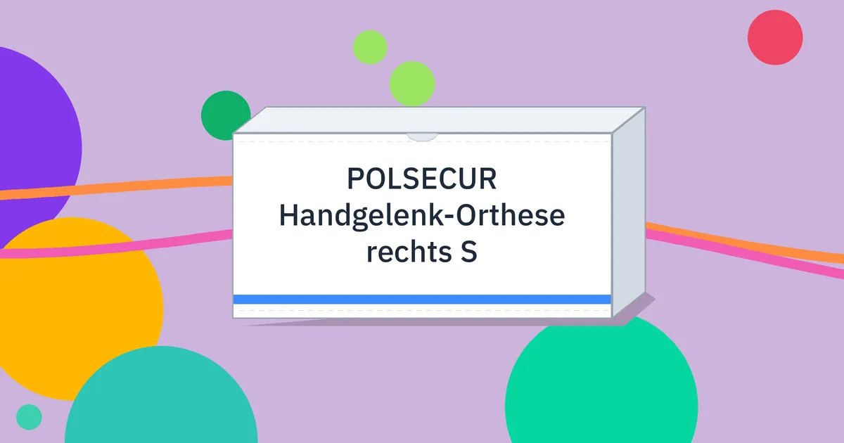 Symbolbild: Packung mit der Aufschrift POLSECUR Handgelenk-Orthese rechts S (PZN 17197811) – Verfügbarkeit und Bezug in Apotheken in Frankfurt am Main