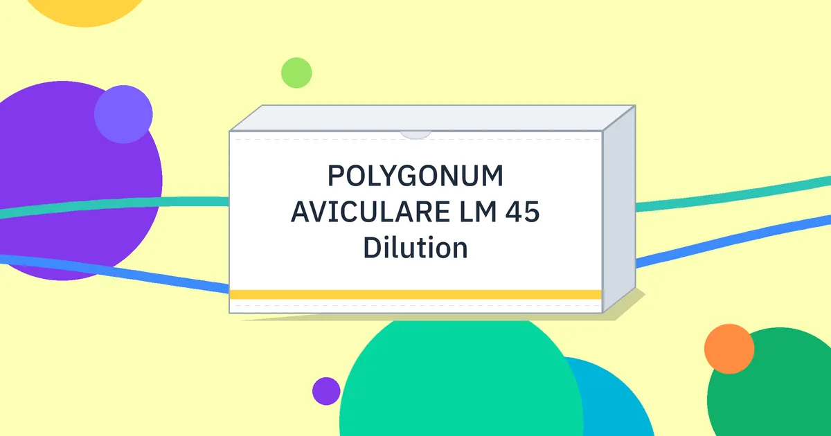 Symbolbild: Packung mit der Aufschrift POLYGONUM AVICULARE LM 45 Dilution (PZN 13662180) – Verfügbarkeit und Bezug in Apotheken in Frankfurt am Main