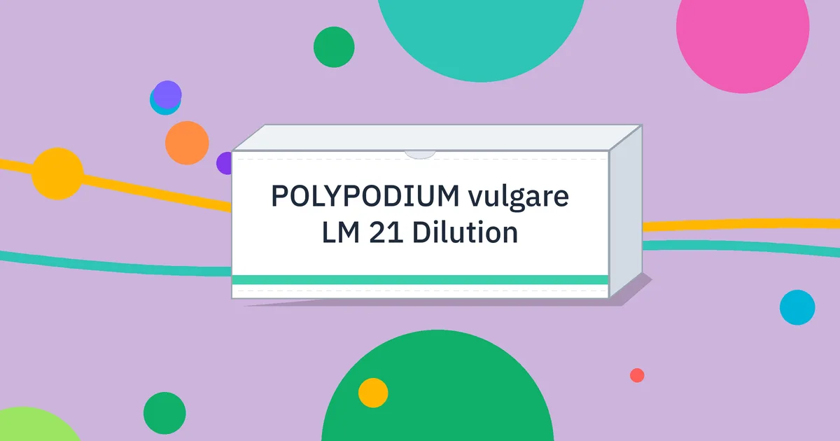 Symbolbild: Packung mit der Aufschrift POLYPODIUM vulgare LM 21 Dilution (PZN 13663446) – Verfügbarkeit und Bezug in Apotheken in Frankfurt am Main