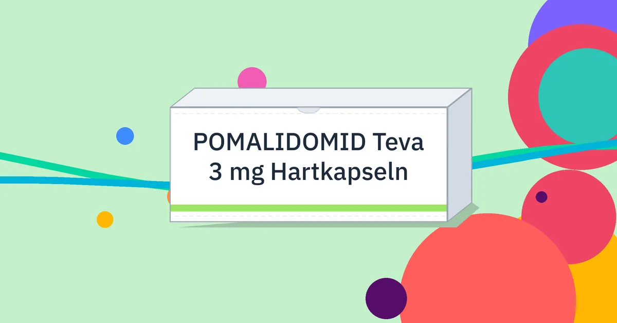 Symbolbild: Packung mit der Aufschrift POMALIDOMID Teva 3 mg Hartkapseln (PZN 19261826) – Verfügbarkeit und Bezug in Apotheken in Frankfurt am Main