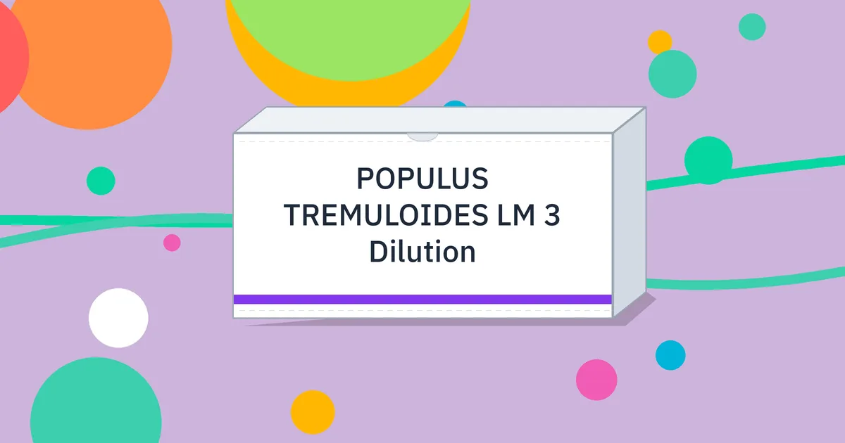 Symbolbild: Packung mit der Aufschrift POPULUS TREMULOIDES LM 3 Dilution (PZN 13664629) – Verfügbarkeit und Bezug in Apotheken in Frankfurt am Main