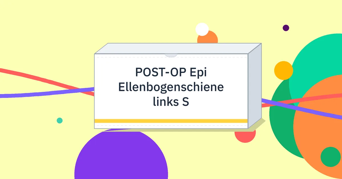 Symbolbild: Packung mit der Aufschrift POST-OP Epi Ellenbogenschiene links S (PZN 17849892) – Verfügbarkeit und Bezug in Apotheken in Frankfurt am Main