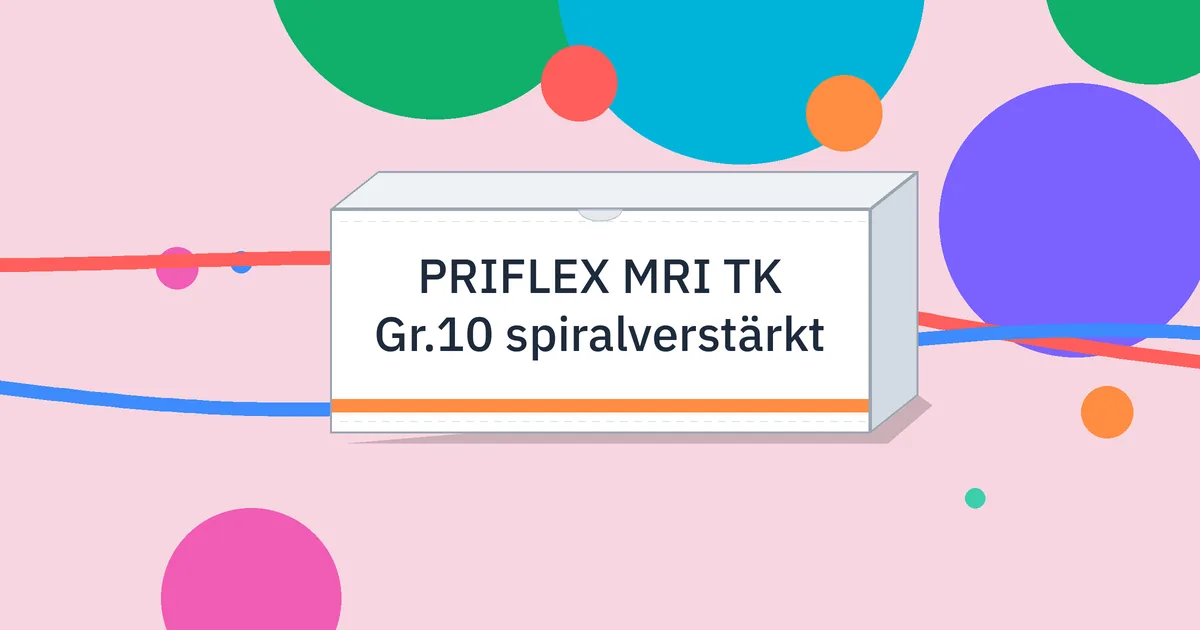 Symbolbild: Packung mit der Aufschrift PRIFLEX MRI TK Gr.10 spiralverstärkt (PZN 11091359) – Verfügbarkeit und Bezug in Apotheken in Frankfurt am Main