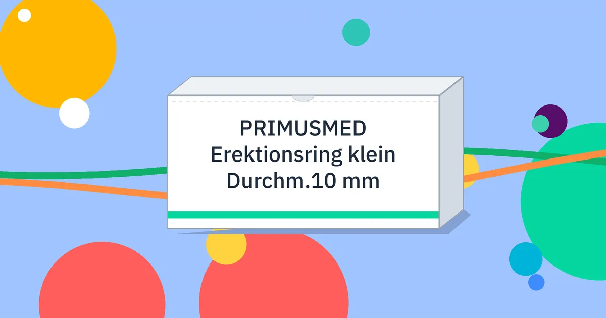 Symbolbild: Packung mit der Aufschrift PRIMUSMED Erektionsring klein Durchm.10 mm (PZN 08855310) – Verfügbarkeit und Bezug in Apotheken in Frankfurt am Main