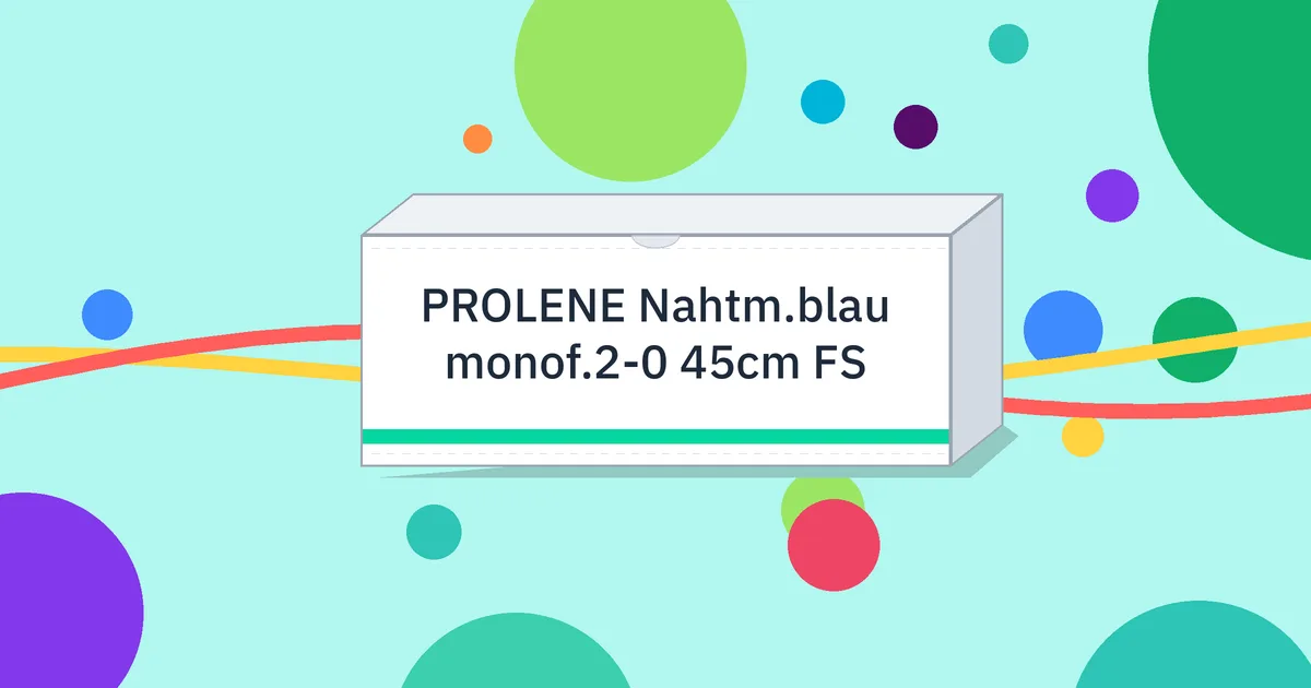 Symbolbild: Packung mit der Aufschrift PROLENE Nahtm.blau monof.2-0 45cm FS (PZN 18793515) – Verfügbarkeit und Bezug in Apotheken in Frankfurt am Main