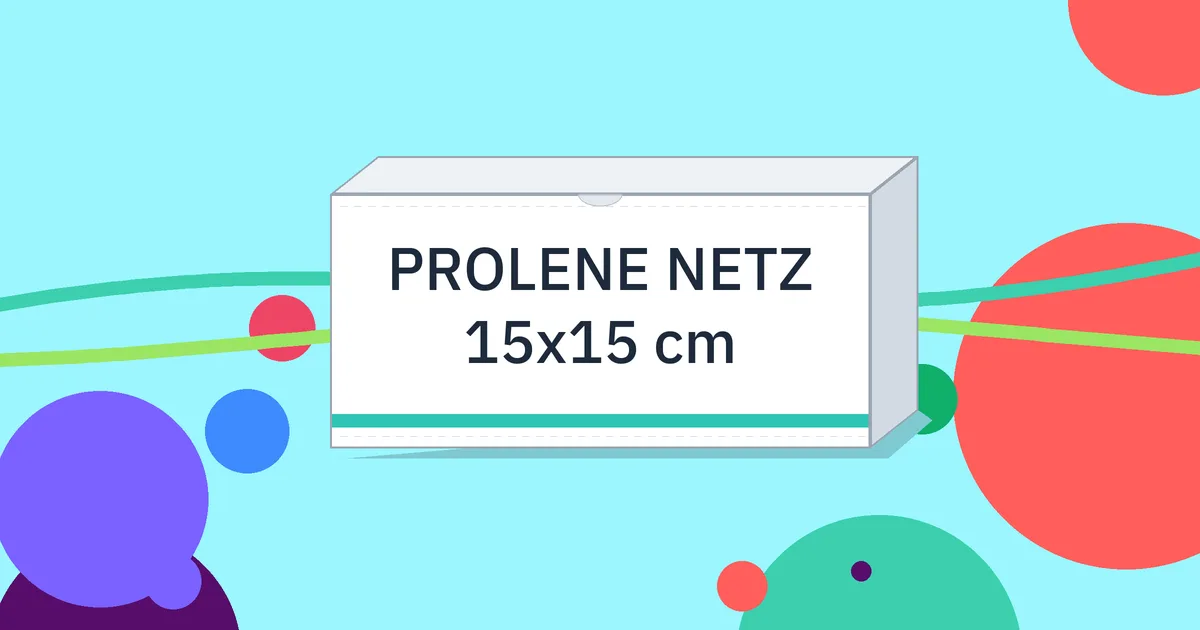 Symbolbild: Packung mit der Aufschrift PROLENE NETZ 15x15 cm (PZN 20855436) – Verfügbarkeit und Bezug in Apotheken in Frankfurt am Main