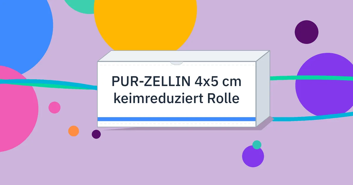 Symbolbild: Packung mit der Aufschrift PUR-ZELLIN 4x5 cm keimreduziert Rolle (PZN 19703514) – Verfügbarkeit und Bezug in Apotheken in Frankfurt am Main