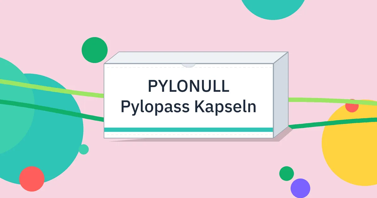 Symbolbild: Packung mit der Aufschrift PYLONULL Pylopass Kapseln (PZN 17828950) – Verfügbarkeit und Bezug in Apotheken in Frankfurt am Main