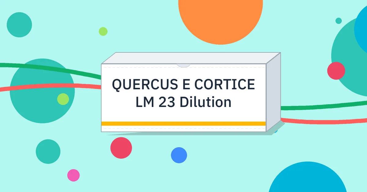 Symbolbild: Packung mit der Aufschrift QUERCUS E CORTICE LM 23 Dilution (PZN 13674272) – Verfügbarkeit und Bezug in Apotheken in Frankfurt am Main