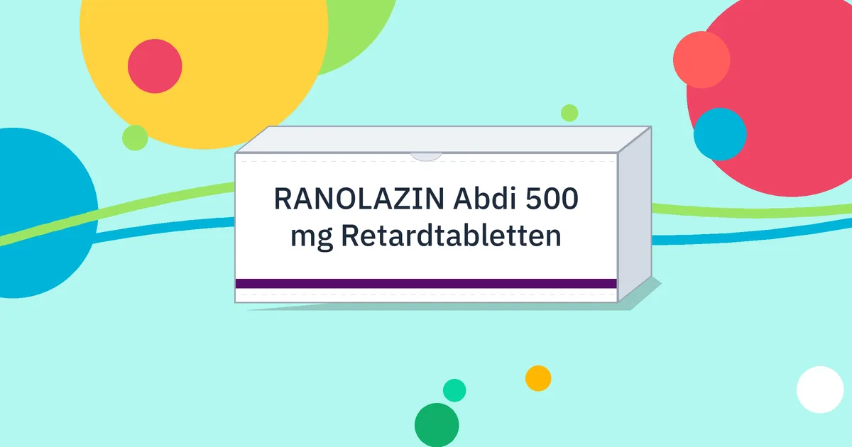 Symbolbild: Packung mit der Aufschrift RANOLAZIN Abdi 500 mg Retardtabletten (PZN 19133057) – Verfügbarkeit und Bezug in Apotheken in Frankfurt am Main