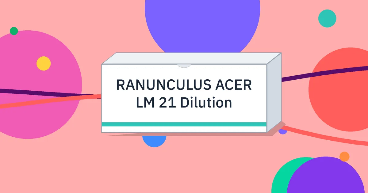 Symbolbild: Packung mit der Aufschrift RANUNCULUS ACER LM 21 Dilution (PZN 13675604) – Verfügbarkeit und Bezug in Apotheken in Frankfurt am Main