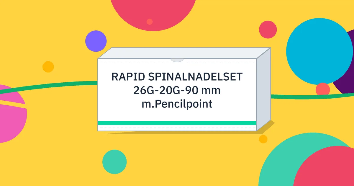 Symbolbild: Packung mit der Aufschrift RAPID SPINALNADELSET 26G-20G-90 mm m.Pencilpoint (PZN 02369459) – Verfügbarkeit und Bezug in Apotheken in Frankfurt am Main