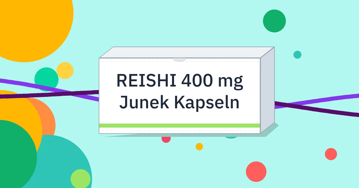 Symbolbild: Packung mit der Aufschrift REISHI 400 mg Junek Kapseln (PZN 12734049) – Verfügbarkeit und Bezug in Apotheken in Frankfurt am Main