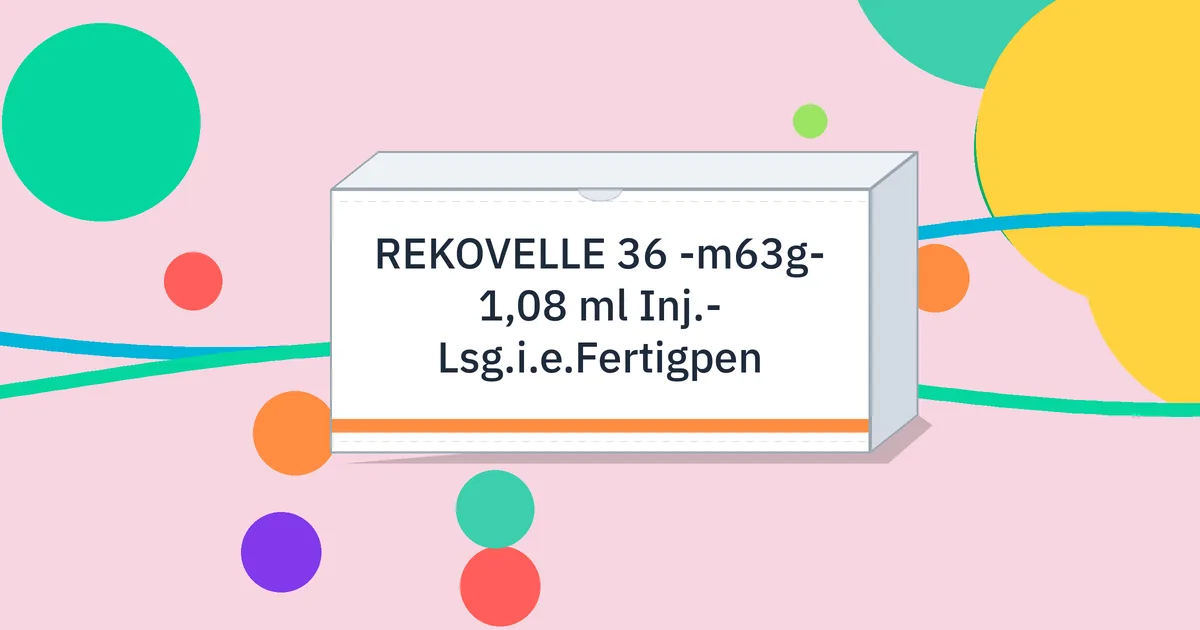 Symbolbild: Packung mit der Aufschrift REKOVELLE 36 -m63g-1,08 ml Inj.-Lsg.i.e.Fertigpen (PZN 19638656) – Verfügbarkeit und Bezug in Apotheken in Frankfurt am Main
