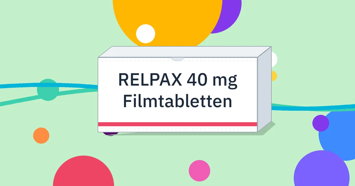 Symbolbild: Packung mit der Aufschrift RELPAX 40 mg Filmtabletten (PZN 03932827) – Verfügbarkeit und Bezug in Apotheken in Frankfurt am Main