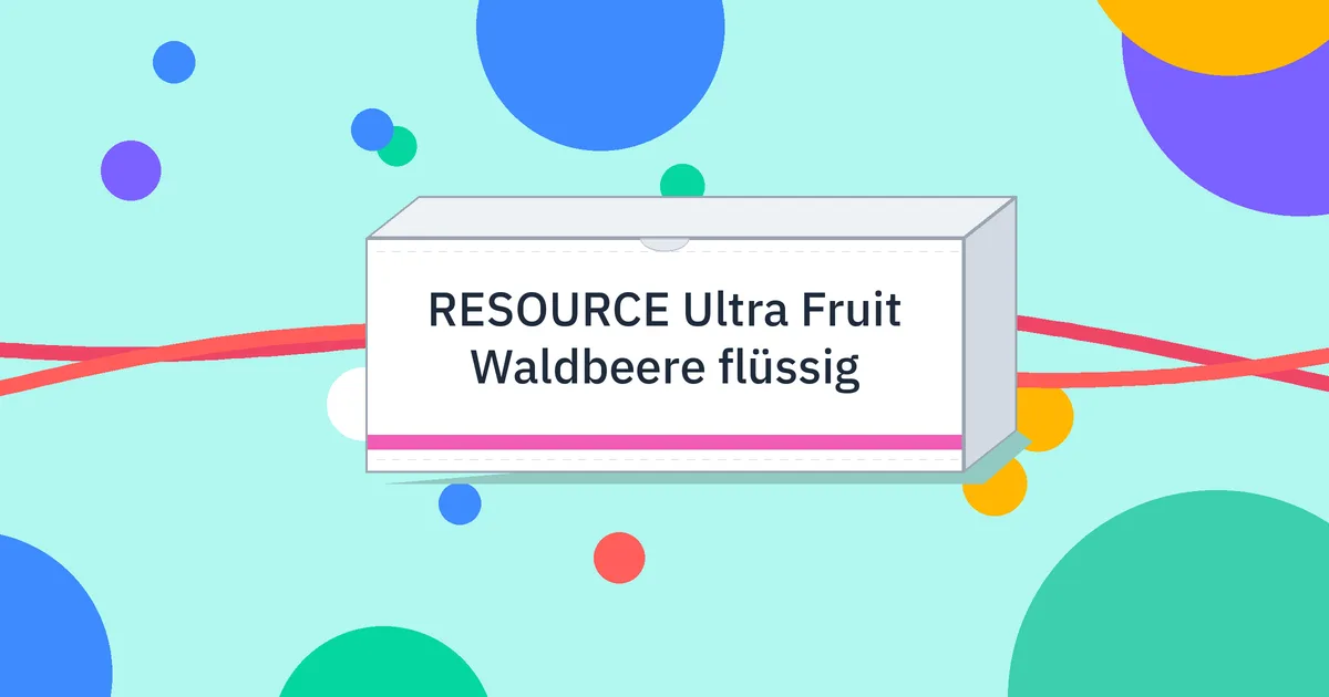 Symbolbild: Packung mit der Aufschrift RESOURCE Ultra Fruit Waldbeere flüssig (PZN 19797780) – Verfügbarkeit und Bezug in Apotheken in Frankfurt am Main